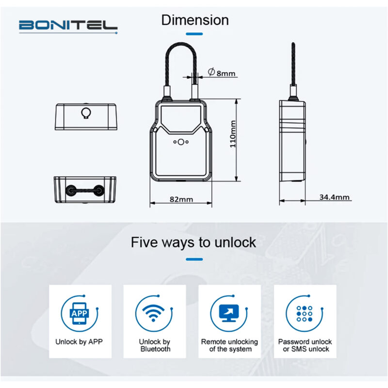 CANDADO SATELITAL JT709A 4G CON GPS - Bonitel